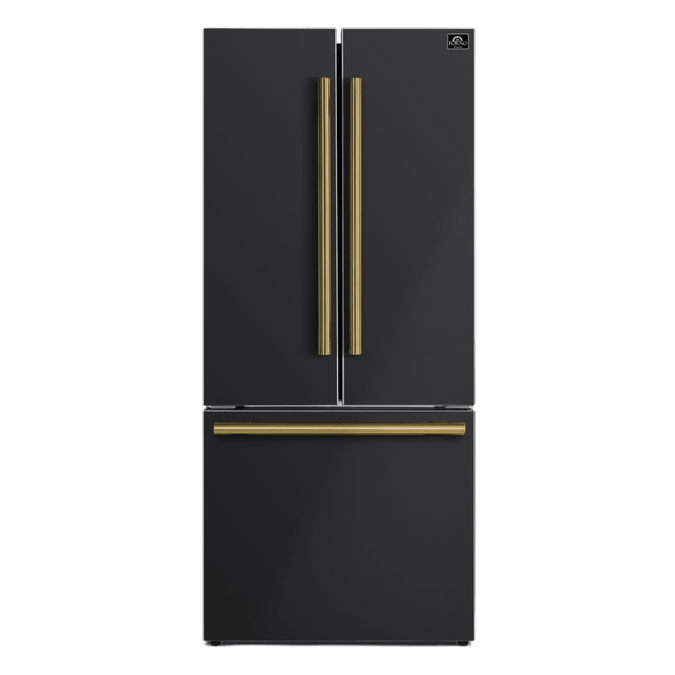 Forno Espresso 30" Black With Ice Maker Refrigerator FFFFD1974-31BLK ...