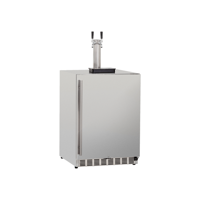 True Flame 24" 6.6C Deluxe Outdoor Rated Dual Tap Kegerator TF-RFR-24D ...