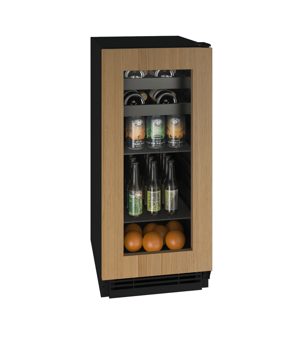 U-Line 15" Built-In Glass Door Beverage Fridge UHBV115-IG01A